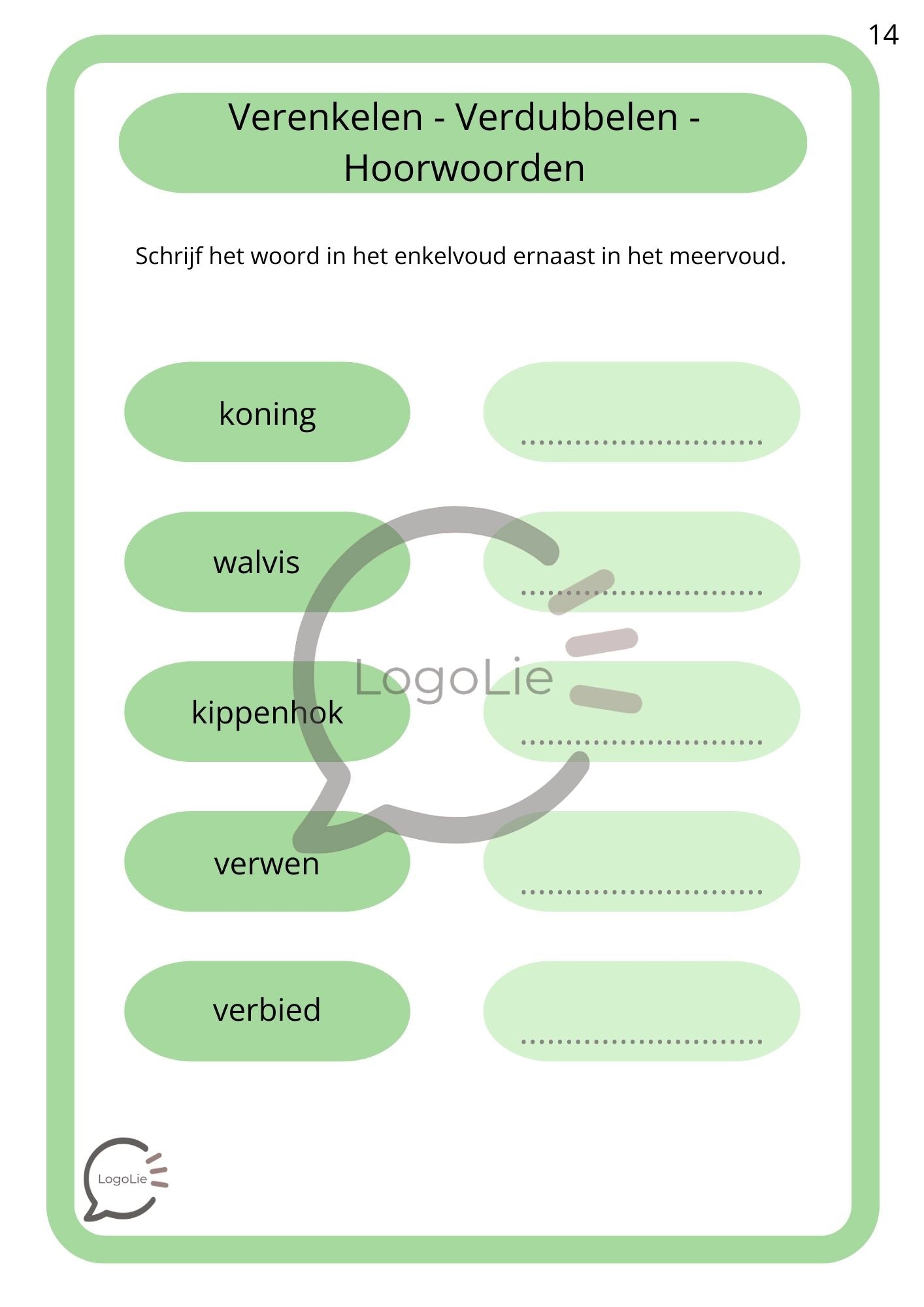 Spelling - Verenkelen & Verdubbelen - Werkbundel - Spelletjes – LogoLie